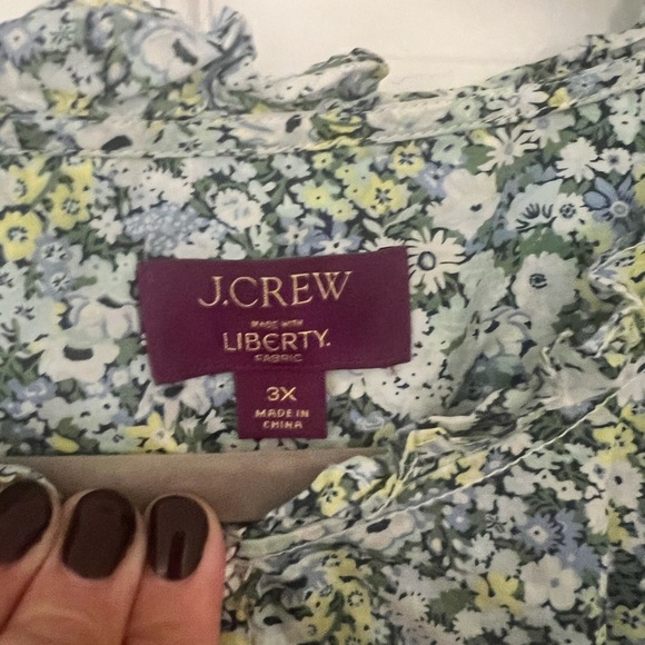 J. Crew | Tops | Jcrew X Liberty Size 3x Floral Short Sleeve Blouse ...